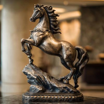 China Antique Bronze Horse Sculpture 30CM H Customizable Art Statue for Hotel Lobby Home Decor for sale