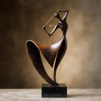 China Bronze Female Golf Sporting Figure Sculpture 38CM Antique Finish for Hotel Decor for sale