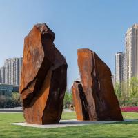 China Corten Steel Garden Sculpture 300CM H Rust Metal Yard Art Statue Outdoor Decor for sale