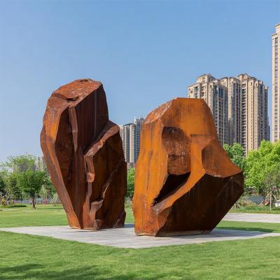 China Corten Steel Garden Sculpture 300CM H Rust Metal Yard Art Statue Outdoor Decor for sale