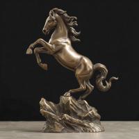 China Custom Bronze Horse Sculpture 30CM Antique Finish for Hotel Lobby Home Decor Art Statue for sale
