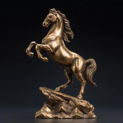 China Custom Bronze Horse Sculpture 30CM Antique Finish for Hotel Lobby Home Decor Art Statue for sale