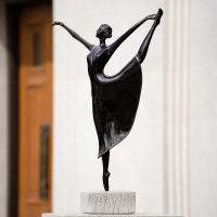 China Bronze Elegant Dancer Figure Sculpture 40CM Modern Art Statue for Interior Decor for sale