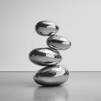 China 316L Stainless Steel Minimalist Metal Sculpture 100CM H Modern Art for Hotel Decor for sale