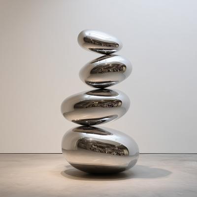China 316L Stainless Steel Minimalist Metal Sculpture 100CM H Modern Art for Hotel Decor for sale