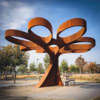 China Corten Steel Tree Sculpture 300cm H Outdoor Weathering Metal Yard Art for sale