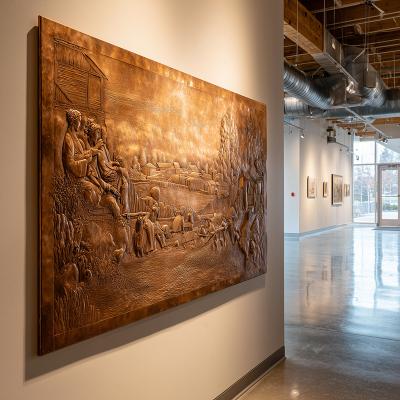 China Custom Bronze Relief Wall Sculpture 240cm Antique Finish for Landscape Decoration for sale