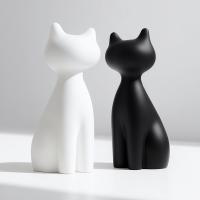 China Cute White and Black Resin Art Sculpture 30CM Modern Decorative for Home Office Decor for sale