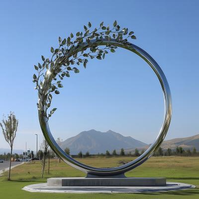 China Custom Abstract Tree Sculpture Large Public Art Stainless Steel 290cm H for sale