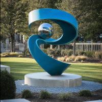 China Modern Outdoor Painted Metal Sculpture 170CM H Customizable Stainless Steel Garden Art for sale