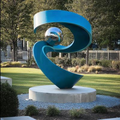 China Modern Outdoor Painted Metal Sculpture 170CM H Customizable Stainless Steel Garden Art for sale
