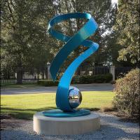 China Modern Outdoor Painted Metal Sculpture 170CM H Customizable Stainless Steel Garden Art for sale