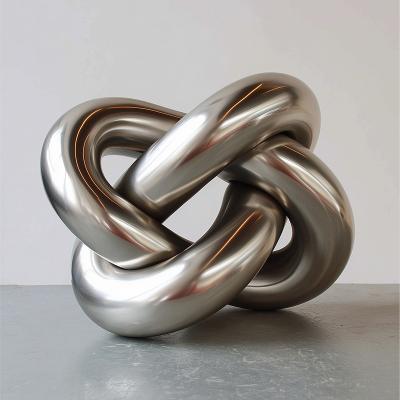 China Life Size 316L Stainless Steel Brushed Sculpture 120CM H Customizable Indoor Outdoor for sale