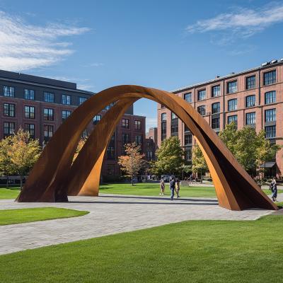 China Rust Abstract Steel Sculpture Unique Artistic Decor for School, Campus for sale