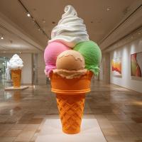 China Ice Cream Fiberglass Resin Sculpture 140CM H Cute Decorative Art for Dessert Shop for sale