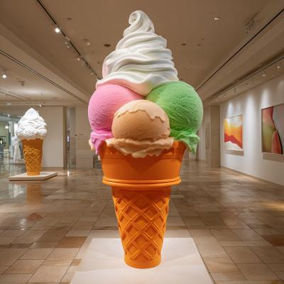 China Ice Cream Fiberglass Resin Sculpture 140CM H Cute Decorative Art for Dessert Shop for sale