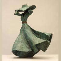 China Elegant Woman Patina Figure Statue 45CM H Bronze Artistic Decor for Hotel Office for sale