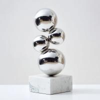 China 70cm Mirror Polished 316L Stainless Steel Sphere Sculpture Modern Art Decor for sale