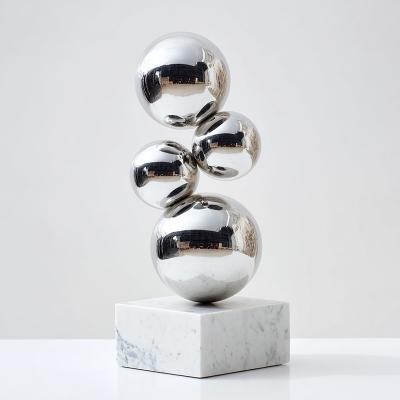China 70cm Mirror Polished 316L Stainless Steel Sphere Sculpture Modern Art Decor for sale