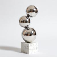 China 70cm Mirror Polished 316L Stainless Steel Sphere Sculpture Modern Art Decor for sale