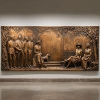 China Custom Bronze Wall Art Relief Vintage Elegant Decor 260CM D for Lobby Hallway for sale