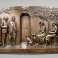 China Custom Bronze Wall Art Relief Vintage Elegant Decor 260CM D for Lobby Hallway for sale