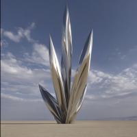 China Large Abstract Futuristic Outdoor Stainless Steel Sculpture 710CM H Public Art Installation for sale