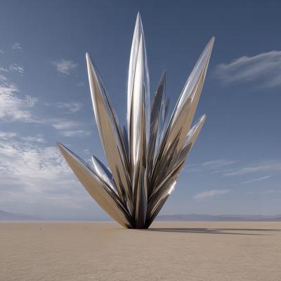 China Large Abstract Futuristic Outdoor Stainless Steel Sculpture 710CM H Public Art Installation for sale