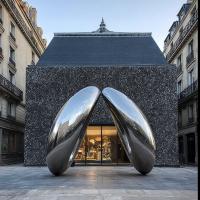 China Mirror Reflective Stainless Steel Abstract Sculpture 500CM H for Mall Art Installation for sale