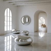 China Stainless Steel Seating Sculpture 130CM Modern Functional Art Installation 316L for sale