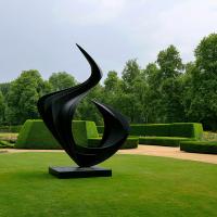 China Black Flowing Outdoor Metal Sculpture 180cm H 304 Stainless Steel Contemporary Decor for sale
