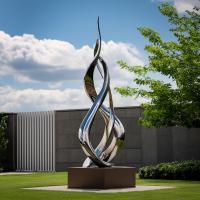 China Abstract Polished Metal Sculpture Outdoor Art Installation 260CM H 316L Stainless Steel for sale