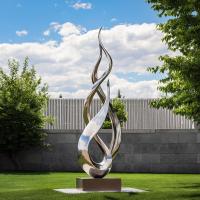 China Abstract Polished Metal Sculpture Outdoor Art Installation 260CM H 316L Stainless Steel for sale