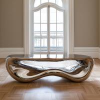 China Mirror Polished Stainless Steel Abstract Table Sculpture for Modern Decor for sale
