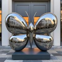 China Shiny Metallic Butterfly Sculpture Stainless Steel Art for Outdoor Display for sale