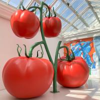 China Large Tomato Fiberglass Resin Sculpture for Indoor Shopping Mall Decoration for sale