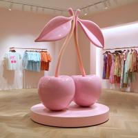 China Cute Pink Cherry Fiberglass Sculpture Pop Art Interior Decoration for sale