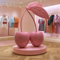 China Cute Pink Cherry Fiberglass Sculpture Pop Art Interior Decoration for sale