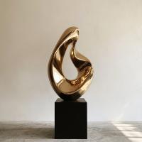 China Minimalist Modern Abstract Gold Sculpture for Luxury Interior Decor for sale