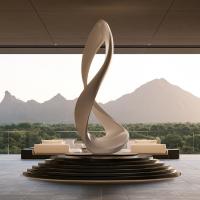 China Custom White Abstract Metal Sculpture for Modern Interior Decor for sale