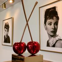 China Modern Glossy Cherry Metal Sculpture for Interior Decoration for sale