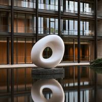 China Outdoor White Abstract Metal Sculpture for Hotel Garden Landscape Art for sale