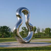 China Reflective Modern Stainless Steel Sculpture for Garden Landscape Decor for sale