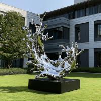 China Custom Splashing Liquid Stainless Steel Sculpture for Public Art Spaces for sale