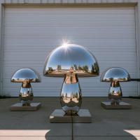China Modern Polished Stainless Steel Mushroom Sculpture for Garden and Interior Art for sale