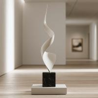 China Abstract White Ribbon Sculpture Modern Metal Art for Outdoor Spaces for sale
