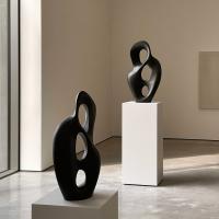 China Contemporary Black Fiberglass Resin Sculpture Modern Indoor Artwork for sale