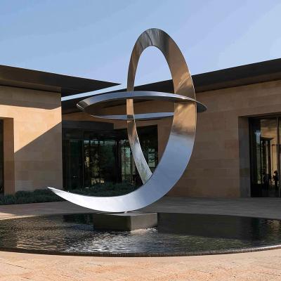 China Custom Abstract Stainless Steel Sculpture for Outdoor Water Pool Art for sale