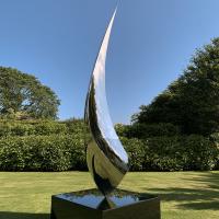 China Custom Mirror Polished Abstract Stainless Steel Sculpture for Garden Decor for sale