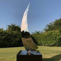 China Custom Mirror Polished Abstract Stainless Steel Sculpture for Garden Decor for sale